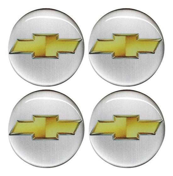 Kit Emblema Para Calota Resinado 4un Gm 48Mm Prata/ Dourado - Emblemax - Emblemas - Magazine Luiza