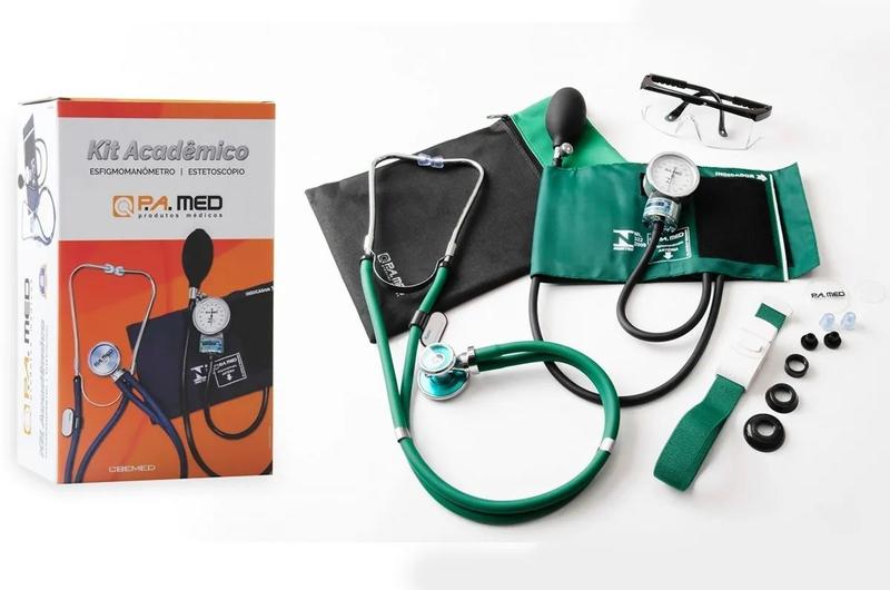 Kit Enfermagem Acadêmico Esteto + Esfigmo Pamed Com Garantia 2 Anos - P ...