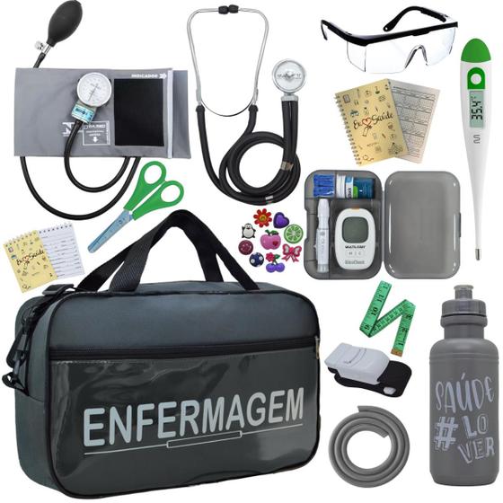 Kit Enfermagem Aparelho Pressao Medidor Glicose Esteto Multi PA MED - P ...