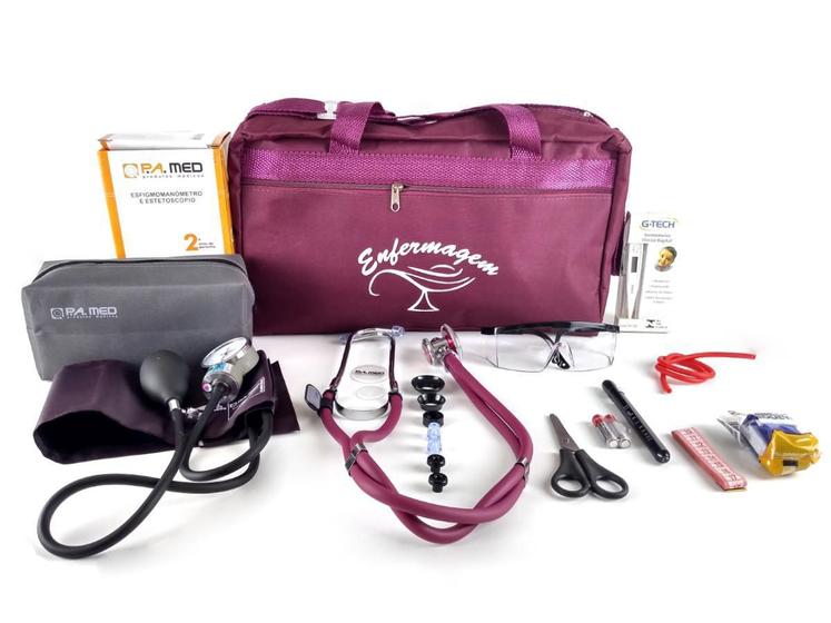 Kit Enfermagem Mod18 Aparelho De Pressão P.A.Med Cor: Vinho - Pamed ...
