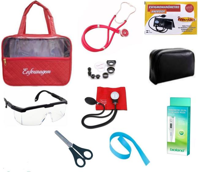 Kit Enfermagem Premium Vermelho - Kit Enfermagem - Magazine Luiza