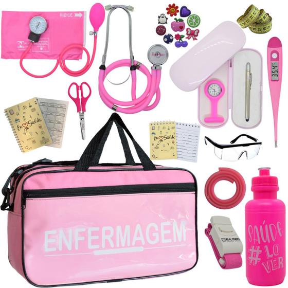 Kit Enfermagem Top Cores Premium Completo Estagio Estetoscopio Aparelho ...