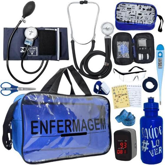 Kit Enfermagem Transparente Completo Aparelho Pressao Manual ...