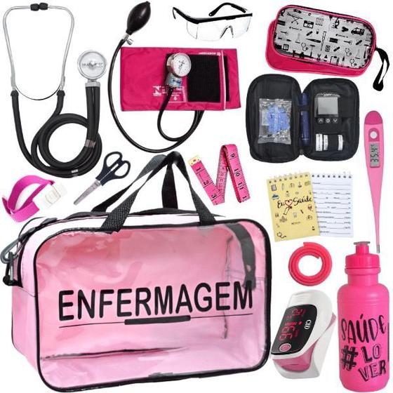 Kit Enfermagem Transparente Completo Aparelho Pressao Manual ...