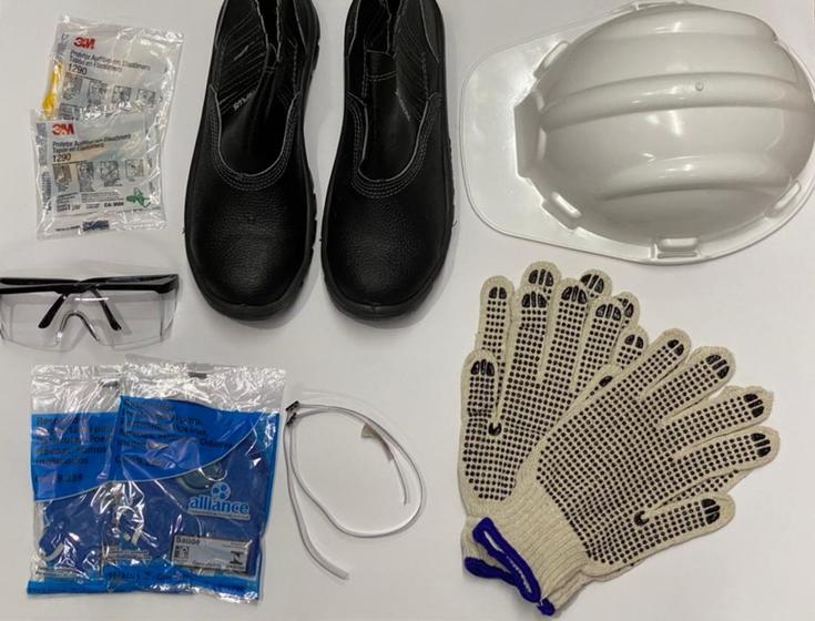 Kit EPI - Botina + Luva + Óculos de Proteção + Protetor Auricular ...