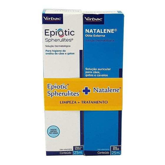 Kit Epiotic Spherulites + Natalene 25ml Otite Cães e Gatos Virbac ...