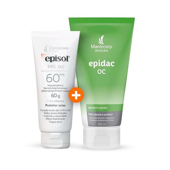 Kit Episol Sec OC FPS60 60g e Sabonete Líquido Epidac Oc 150ml ...