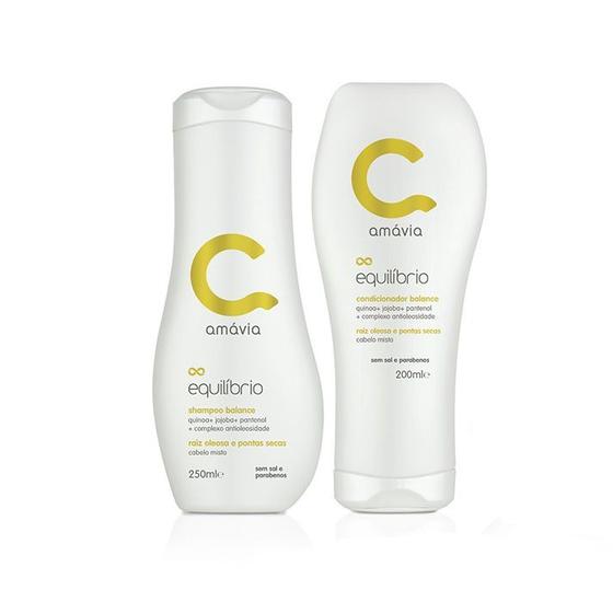 Kit Equilíbrio Amavia Raiz Oleosa Pontas Secas Hair Shampoo - Kit Shampoo e Condicionador ...