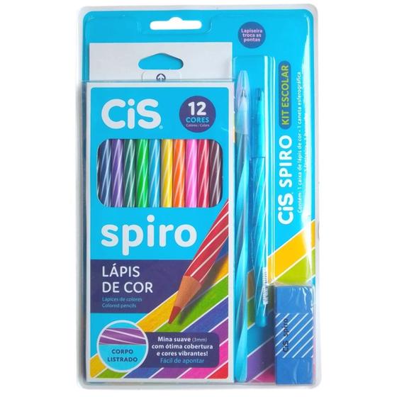 Kit Escolar Spiro Blister com 4 Peças - Cis - Material Escolar ...