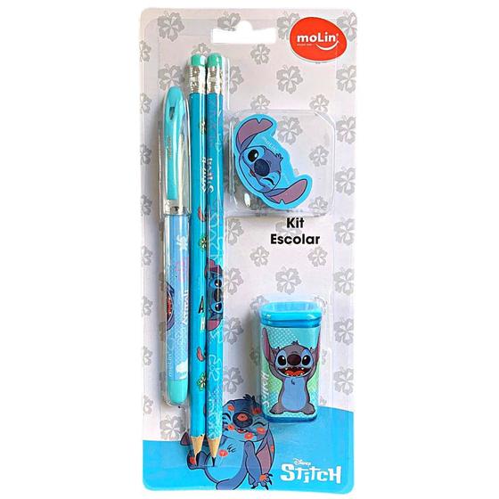 Kit Escolar Stitch 5 Itens - Molin - Material Escolar - Magazine Luiza