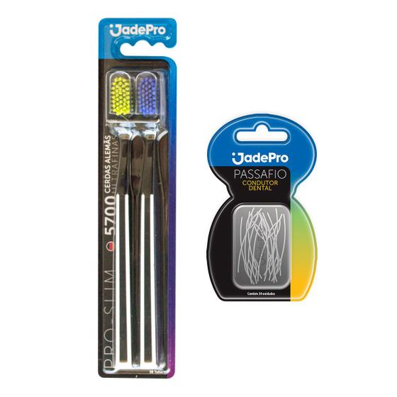Kit Escova de Dente Pro 5700 Cerdas JadePro E Condutos Passa Fio ...