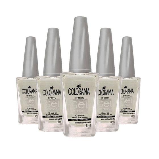 Kit Esmalte Gel Colorama Top Coat Brilho Diamante 5 Unid - Esmalte ...