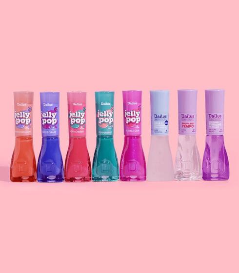 Kit Esmaltes Jelly Pop + Base Nutritiva + Top Coat + Ultra Sec - Dailus ...