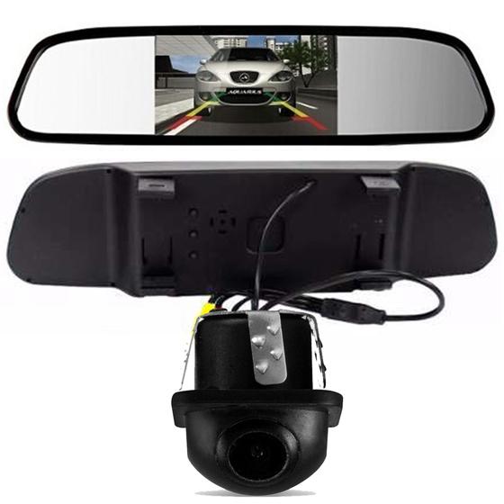 Kit estacionamento com retrovisor com tela LCD de 4,3" e câmera de ré ...