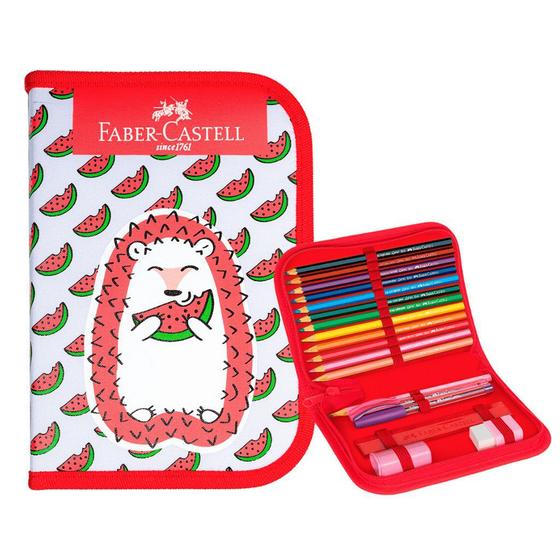 Kit Estojo Escolar Box, Faber Castell, Completo Com 18 Itens - Modelo ...