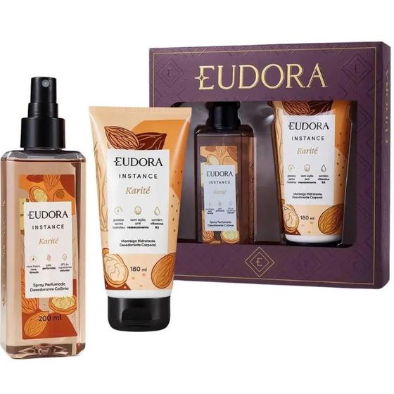 Kit Eudora Instance Karité ( Body Splash 200ml + Loção Hidratante ...