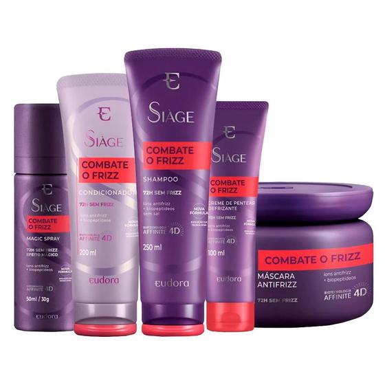 Kit Eudora Siáge Combate o Frizz - 5 Produtos - Kit de Tratamento para ...