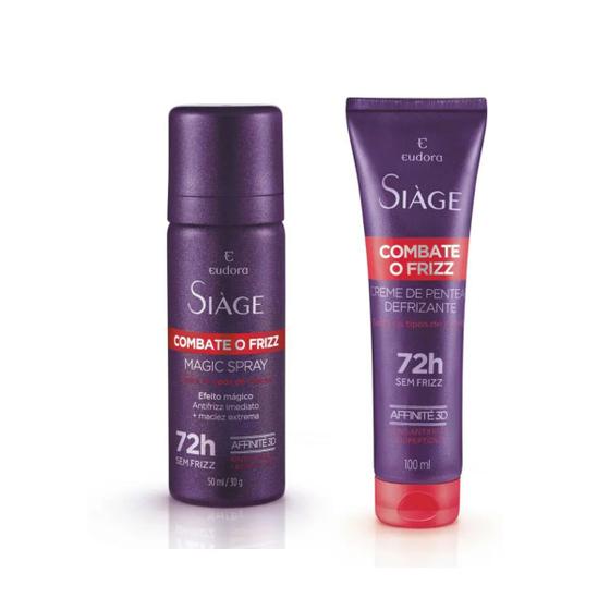Kit Eudora Siàge Combate o Frizz Creme de Pentear e Magic - Defrizante ...