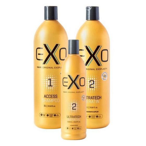 Kit Exo Hair Exoplastia Capilar 1L (2 produtos) + Exo Ultratech Keratin ...