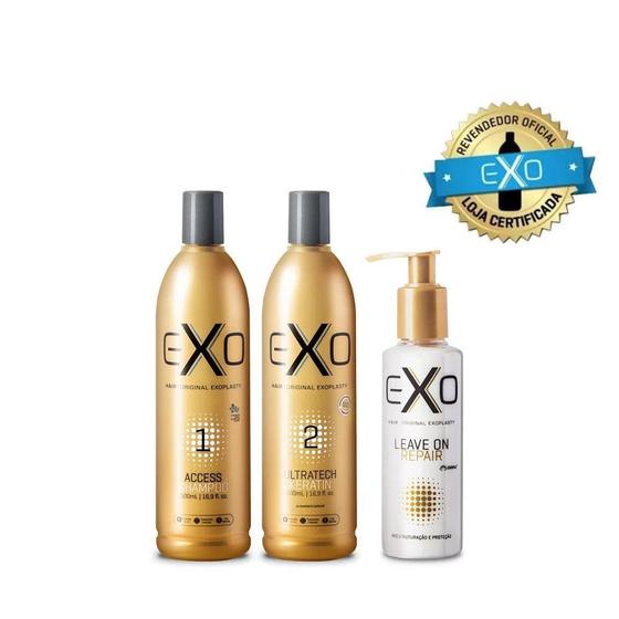 Kit Exoplastia 500ml + Exohair Leave On Repair - Finalizador 140ml ...