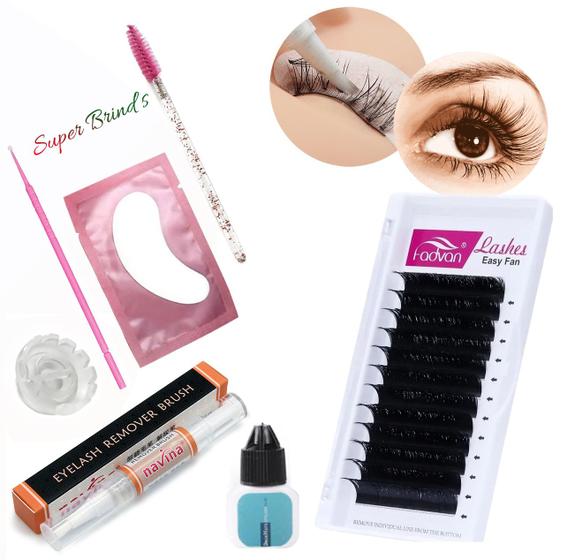 Kit Extensão de Cílios, Fadvan Y Brasileiro, Cola e Removedor - Cílios ...