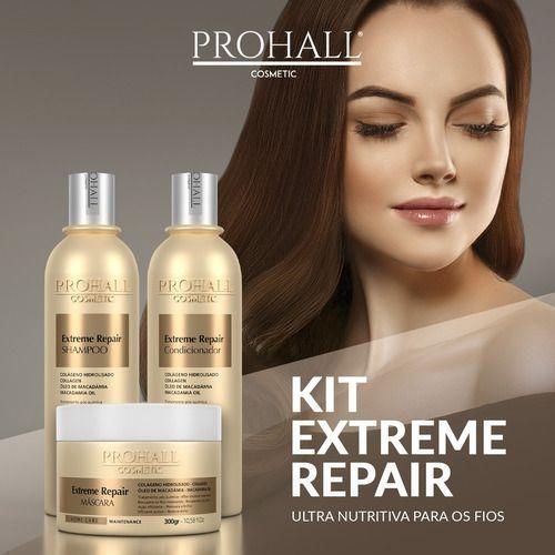 Kit Extreme Repair Prohall 300ml Máscara Hidratação 300ml - Máscara ...