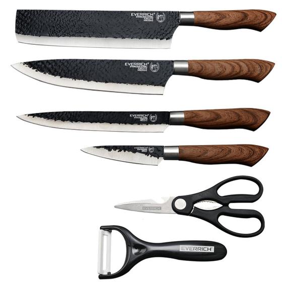 Kit Facas Profissional Cozinha Aço Inox Carbono Com Maleta - EverRich ...