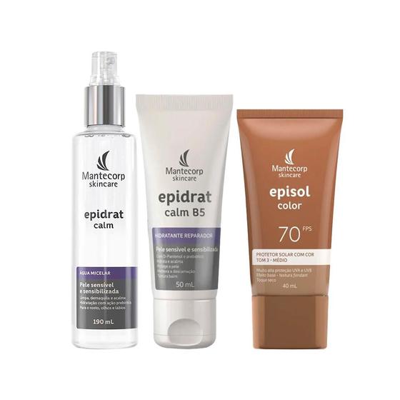 Kit Facial Mantecorp - Protetor Solar Tom 3 Médio Fps 70 e Água Micelar ...