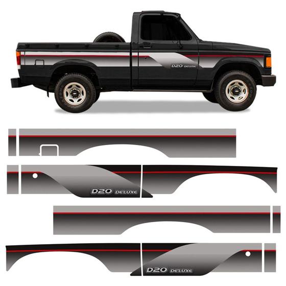 Kit Faixa D20 Deluxe 1995 1996 Adesivos Cinza Cabine Simples ...