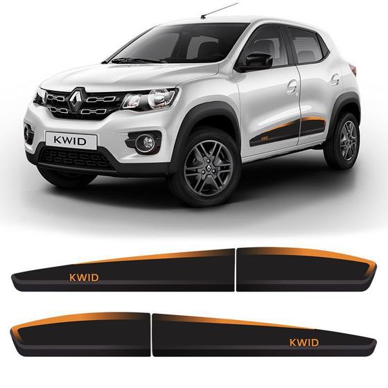 Kit Faixa Kwid 2018/2022 Adesivo Lateral Porta Black/laranja ...