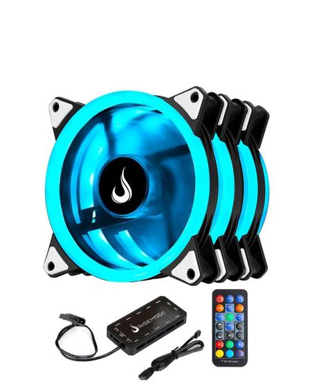 Kit Fan Com 3 Unidades Cooler Fan Rise Mode Energy, 120mm, ARGB, Preto ...