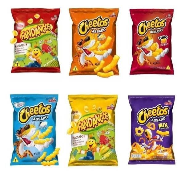 Kit Fandangos Queijo-Fandangos Presunto-Cheetos Requeijão-Cheetos Lua-Cheetos Mix C/10 und ...