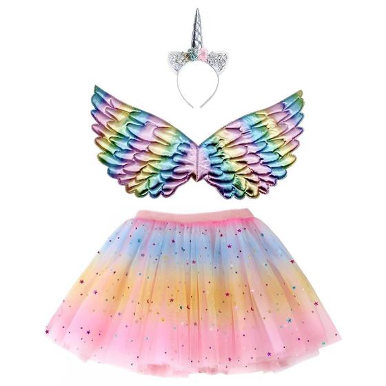 Kit Fantasia Carnaval Infantil Anjinho Asa Glitter Festa Bloquinho ...