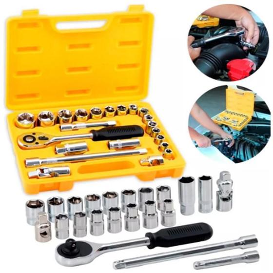 Kit Ferramenta Jogo De Soquetes Estriado Profissional - A.R Variedades ...
