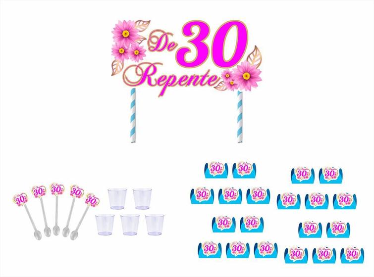 Kit Festa De Repente 30 azul-601 peças - Produto artesanal - Kit ...