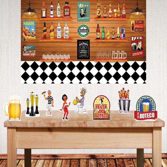 Kit festa do Boteco com displays de mesa e painel poli banner ...