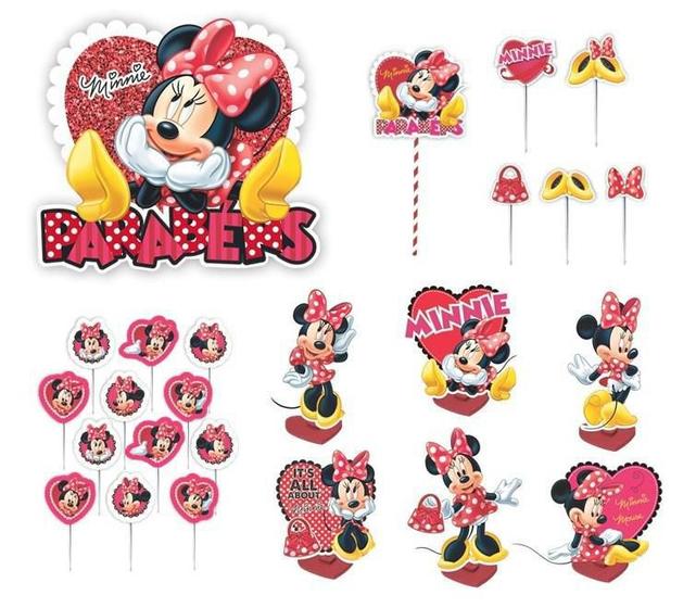 Kit Festa Eva Minnie Disney Com Topo De Bolo Piffer - Kit Decoração de ...