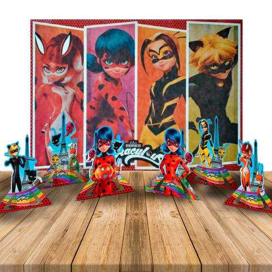 Kit Festa Ladybug Decoração Painel GIGANTE + Display de mesa - Regina ...