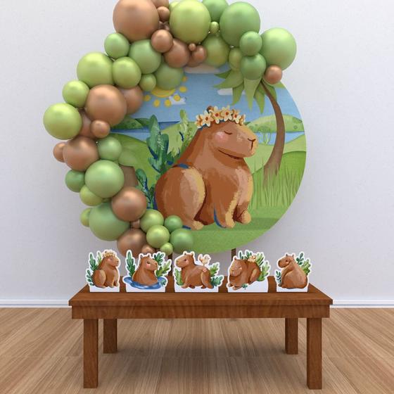 Kit Festa Painel Redondo Capivara Filó - IMPAKTO VISUAL - Kit Decoração ...