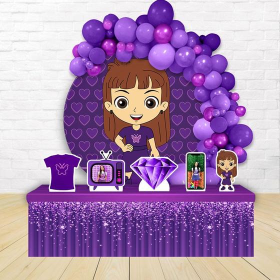 kit festa painel redondoDecoração Aventureira ROXA 1,50 Diâmetro ...