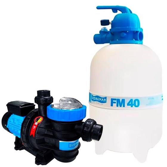 Kit Filtro Piscina Fm 40 + Bomba 1/2 Cv Bmc 50 Sodramar - FILTER ...