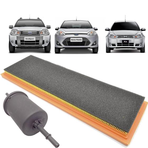 Kit filtros de ar e combustível linha Ford Zetec Rocam - Ford Fiesta, Ecosport e Ka - Filtro de ...