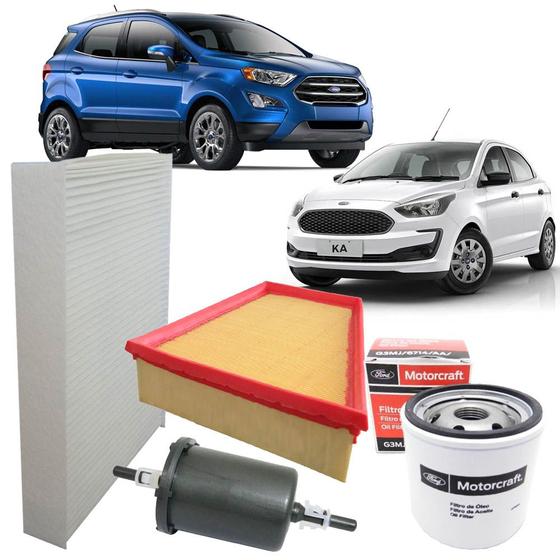 Kit Filtros De Ar Óleo Combustível E Cabine Ford Nova Ecosport E Novo Ka 1.5 12v Dragon 3 ...