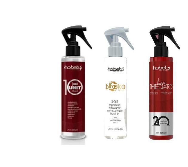 Kit Finalizador Hobety Bifásico SOS+Liso Imediato+Just Unit - Cuidados ...