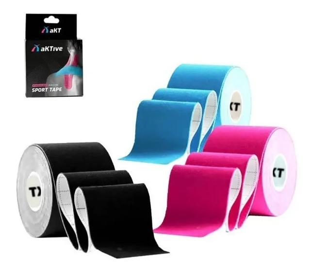 Kit Fita Bandagem Kinesio Aktive Tape Original- Kinesio Taping- Fita Kinesio Adesiva 5X 5 ...