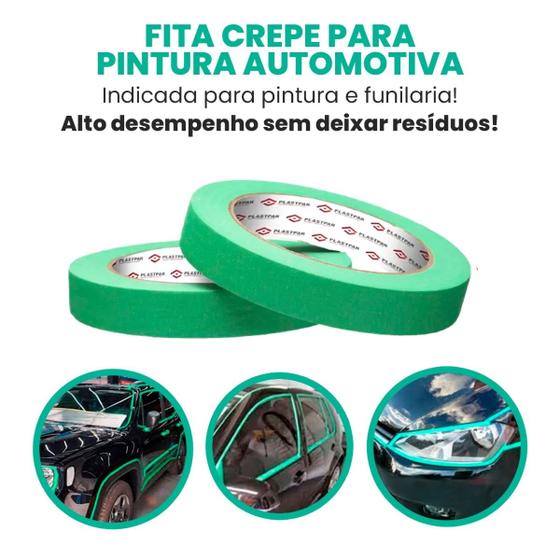 Kit Fita Crepe Adesiva Automotiva Fina Verde 18mm x 40m - 15 Rolos - SFT EMBALAGENS - Fita ...