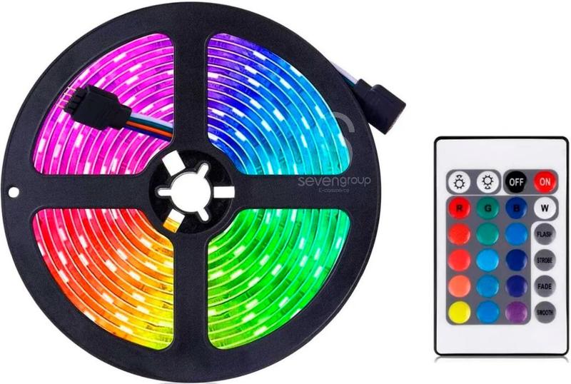 Kit Fita Led 5050 Rgb 5 Metros com fonte Bivolt + Controle - LUATEK - Fita de LED - Magazine Luiza