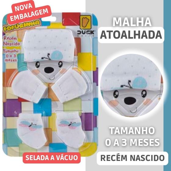 Kit Fofurinha Com Touca Luva e Meia de 0a3 Meses Borboleta Azul e Rosa - Duck - Conjuntos de ...
