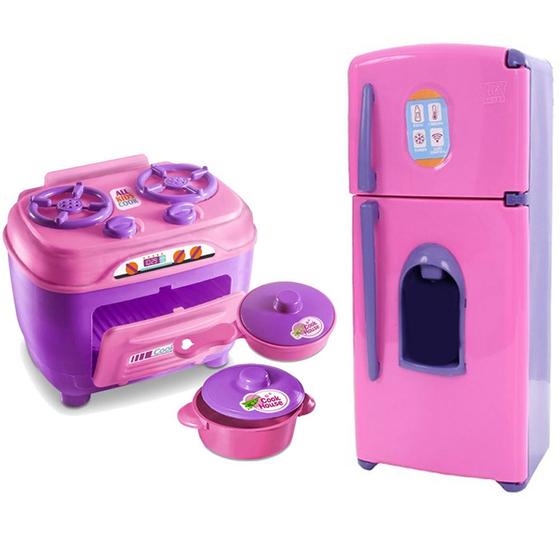Kit Fogão Completo E Panelinhas + Geladeira Duplex Infantil - zucatoys - Cozinha Infantil / de ...