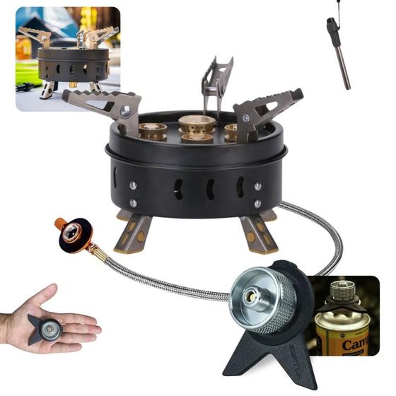 Kit Fogareiro Super Chama com Acendedor e Bolsa + Conversor para Gas ...